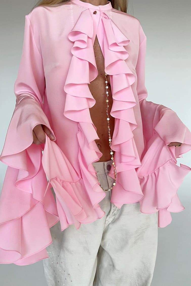 Lorena® | Semi-transparent blouse with ruffles – Caress Boutique